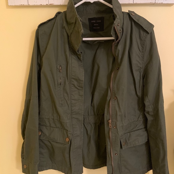 Love Tree | Jackets & Coats | Army Green Jacket | Poshmark